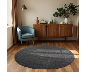 Paco Home In- & Outdoor-Teppich Flachgewebe einfarbig anthrazit, Ø ...