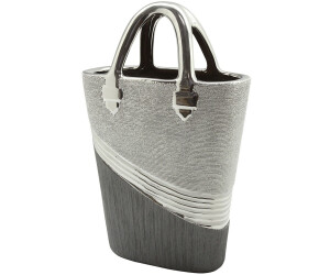 Gilde Vase "Bridgetown" Handtaschen-Form, Keramik, anthrazit/silber ...