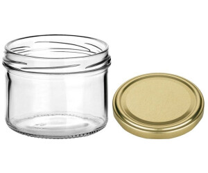 gouveo Einmachgläser 230ml rund mit Schraubdeckel TO82, goldfarben ...