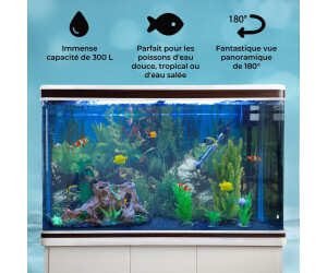 MonsterShop Aquarium-Set 300L mit Unterschrank, Kies blau (300L-WHITE ...