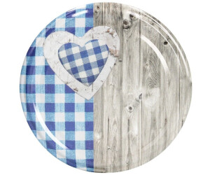 MamboCat Sturzgläser-Set 230ml Twist-Off-Deckel Holz-Herz blaukariert ...