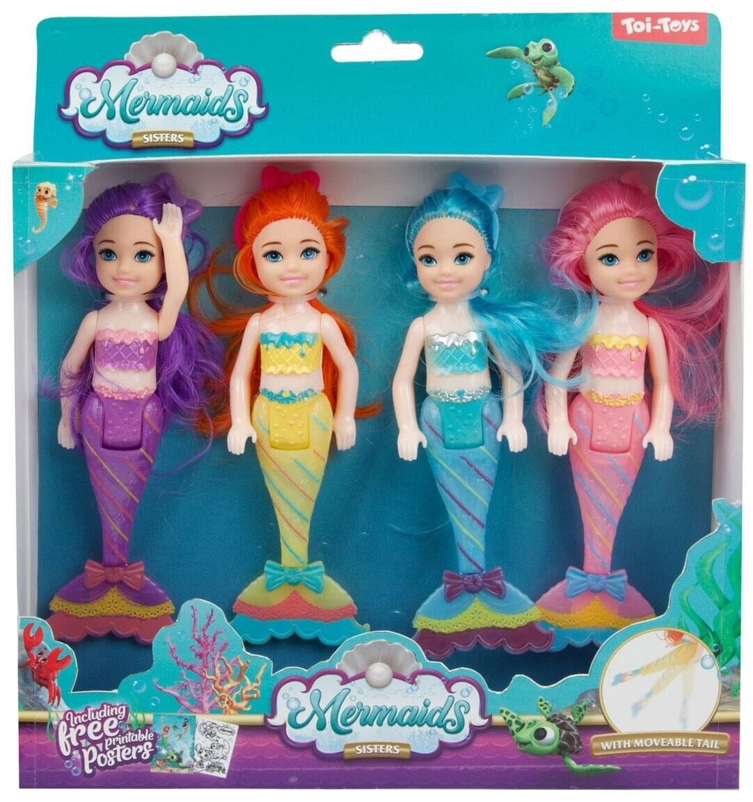 TOI-TOYS Mermaids Schwestern-Set mit 4 Puppen 15cm (05878A) ab 8,78 ...