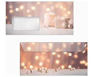 sigel Weihnachtsbriefumschläge "Golden Glow" DIN lang mit Fenster, 90g ...