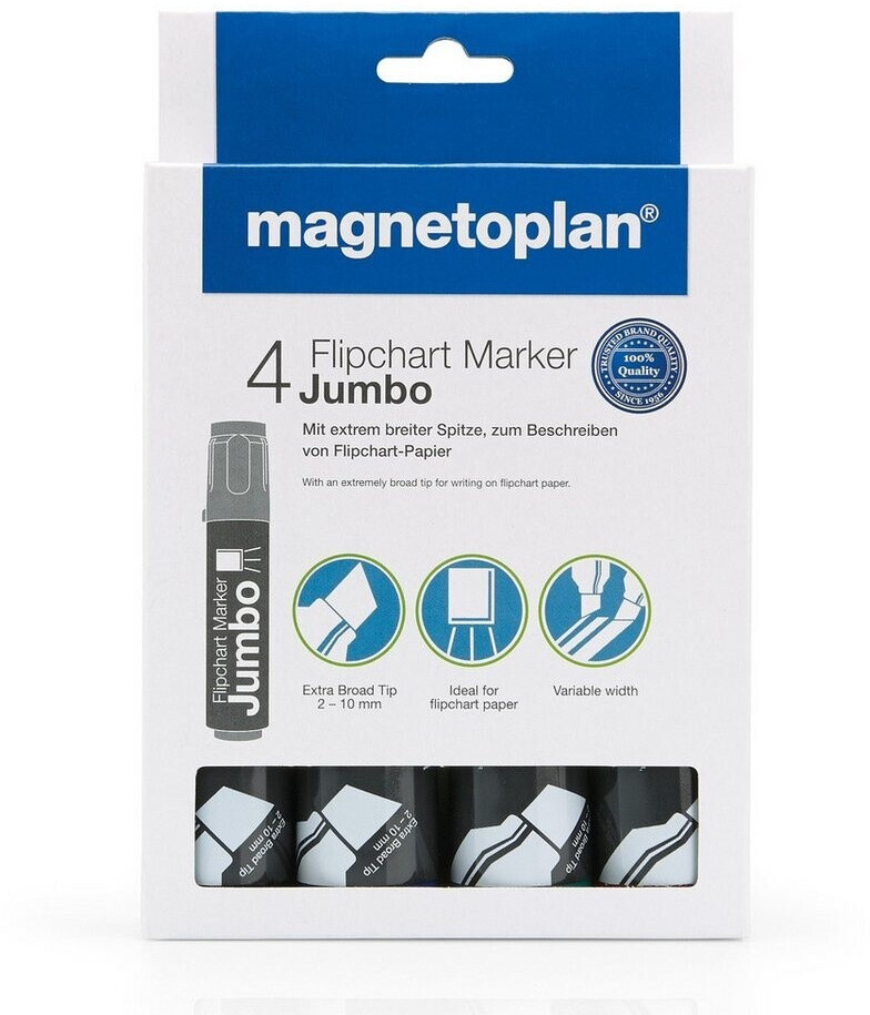 magnetoplan Flipchartmarker Jumbo permanent, 4 Farben sortiert (1111505 ...