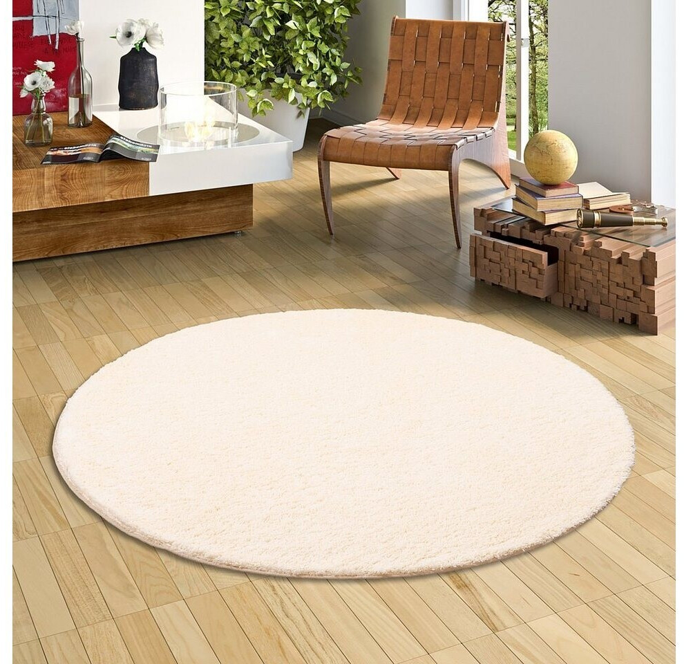 Snapstyle Palace Hochflor Shaggy Teppich rund, creme, Ø100cm (Palace ...