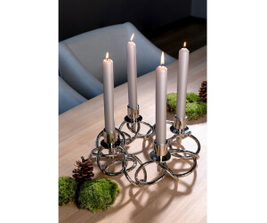 Fink SONETTE Kerzenhalter 4-flammig, Aluminium/Edelstahl, silber, Ø ...