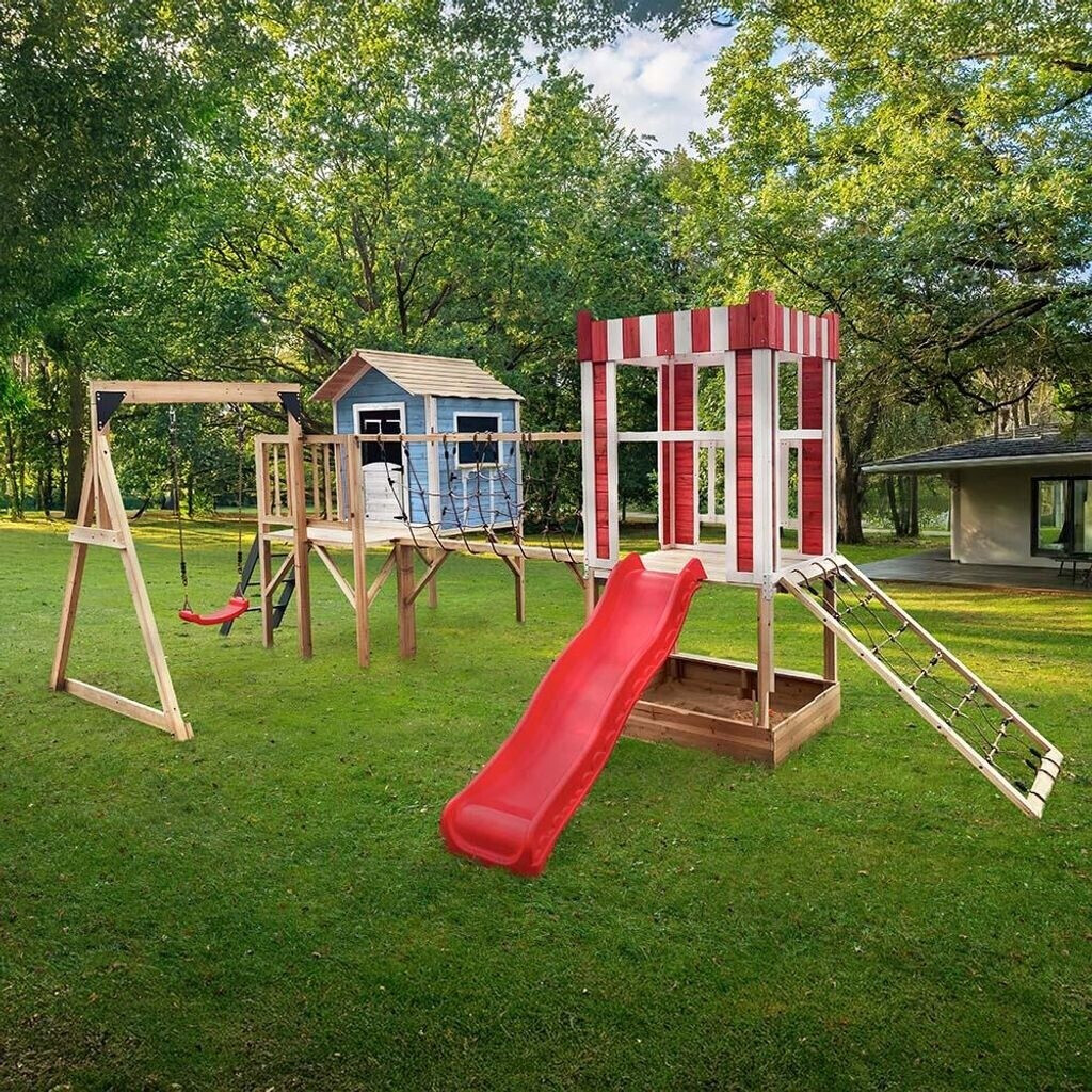 Home Deluxe Wunderland Tour de jeux en bois avec toboggan, balançoire ...