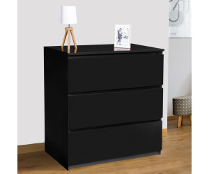 IDMarket TOMI Kommode 3 Schubladen, 78cm, Holz, schwarz ab 64,99 ...