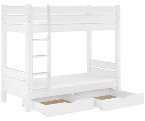 Erst-Holz Etagenbett teilbar, Kiefer weiß, 90x200cm (60.16-09WT100) ab ...