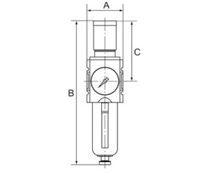 Riegler FUTURA Filterregler Metallbehälter, Manometer, G 3/4", 0,5-10 ...