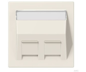 Jung Bike Modular-Jack-Abdeckung Serie LS, 2-fach, Schriftfeld, platin ...