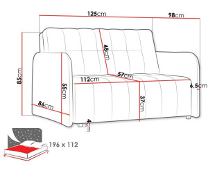 Mirjan24 Viva Grand II Schlafsofa 2-Sitzer mit Bettkasten, Kronos 22 ab ...