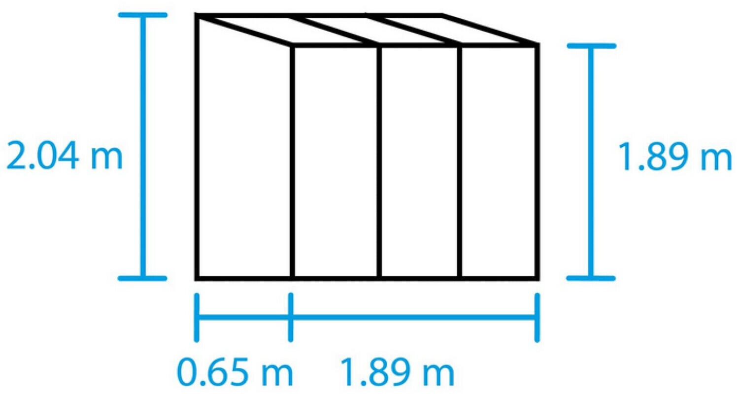 Halls Qube Lean-To 26 Gewächshaus-Fundamentrahmen, schwarz (65x189cm ...