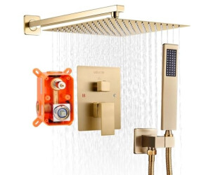 VEVOR Regenduschsystem mit Handbrause, quadratisch 254mm, gebürstetes ...