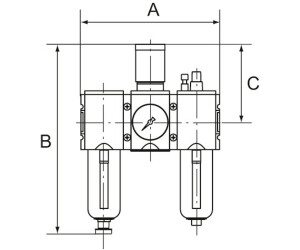 Riegler FUTURA Wartungseinheit 3-teilig, vollautomatisch, G 1/2", 0,5 ...