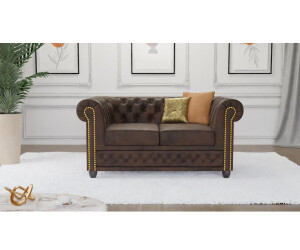 S-Style Möbel Flux Chesterfield-Sofa 2-Sitzer mit Schlaffunktion ...