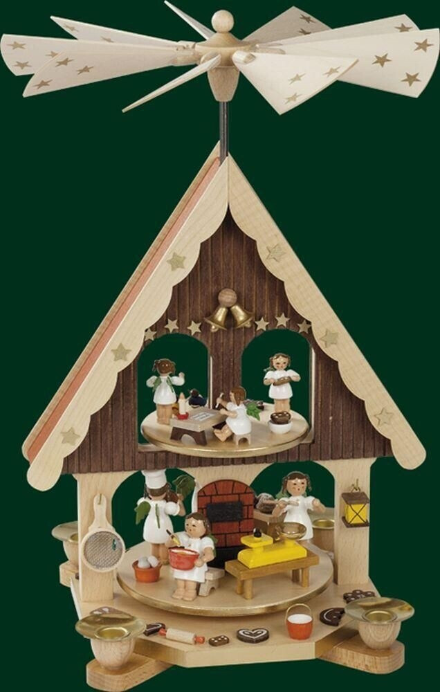 Richard Glässer Pyramide 2-stöckig Engelbäckerei, Volkskunst Erzgebirge ...