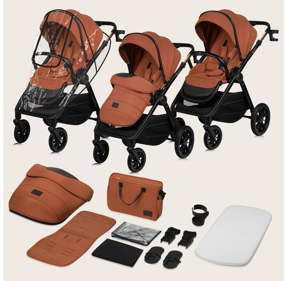 Lionelo Layla Poussette combinée 3-en-1, marron, 0-48 mois, jusqu'à ...