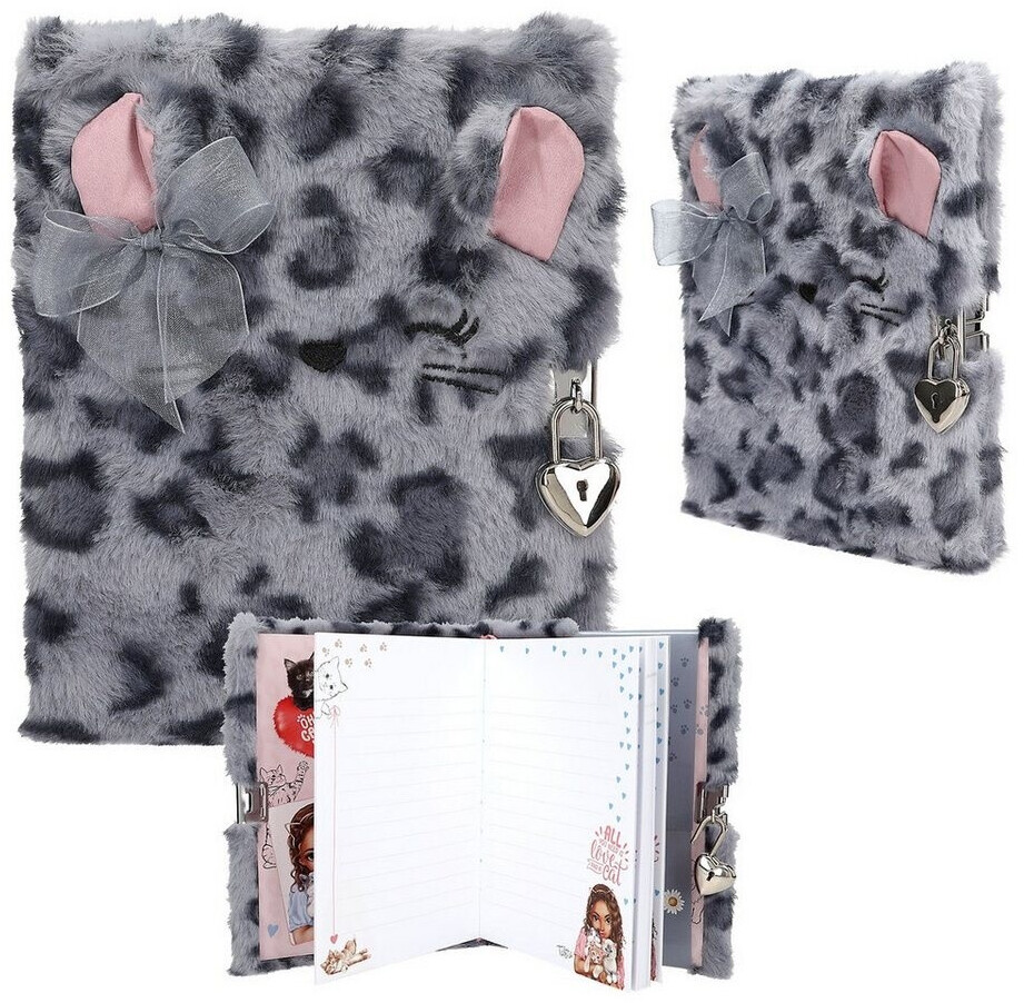 Depesche TOPModel Cosy Cat Tagebuch mit Schloss, grau-schwarz (13356 ...