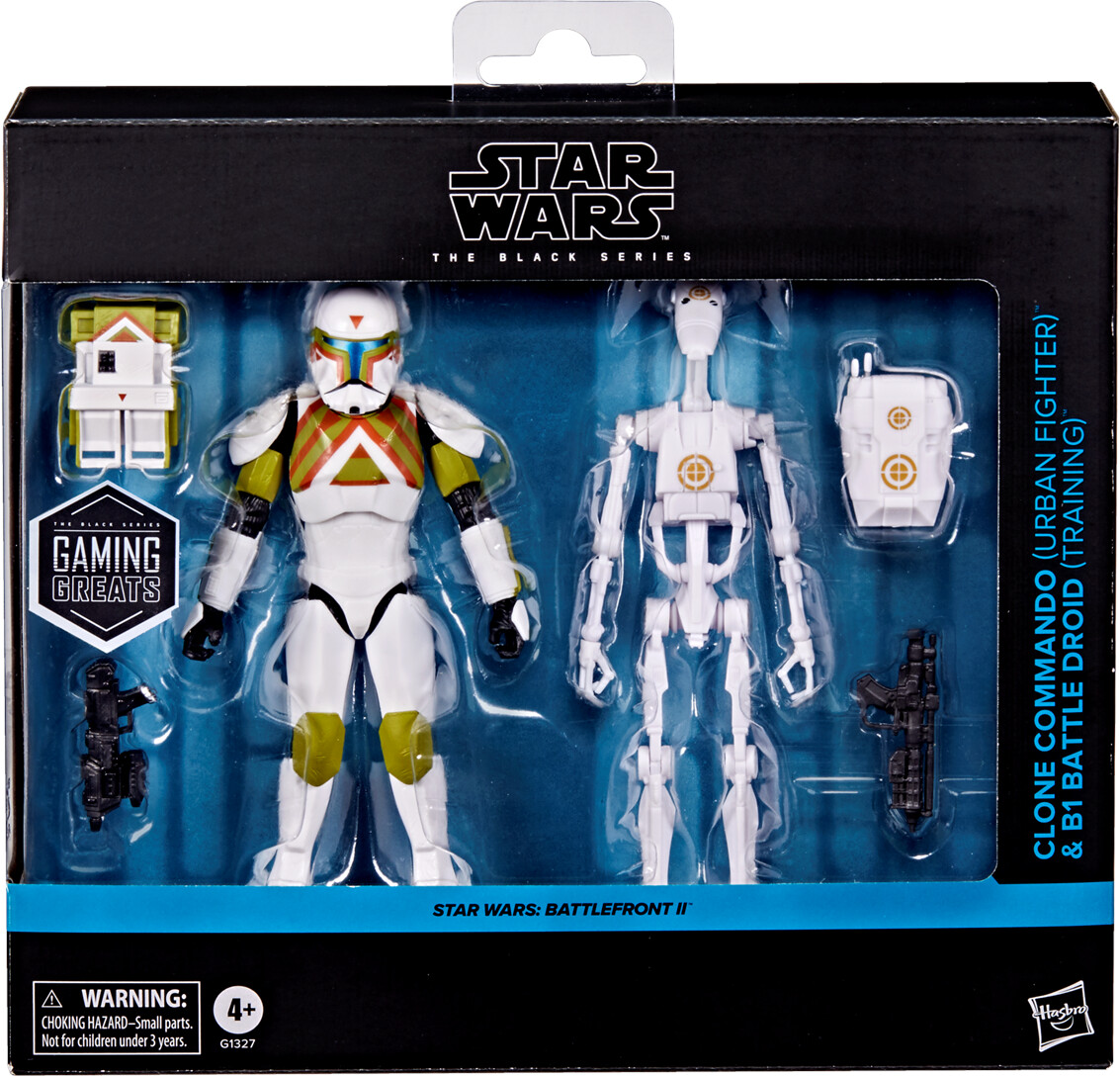 Hasbro Star Wars The Black Series Clone Commando & B1 Battle Droid ...