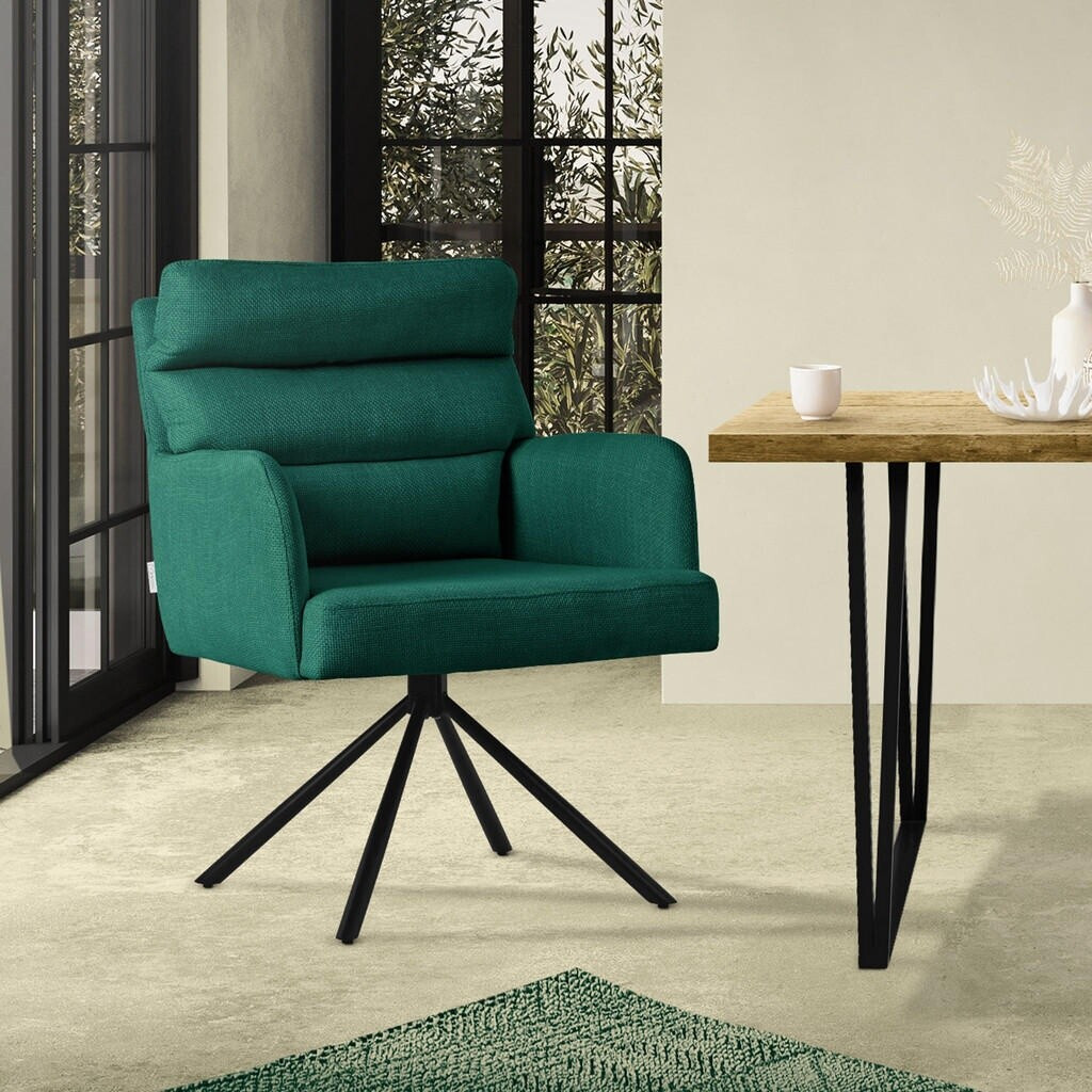 ML-Design Chaise de salle à manger pivotante 180°, revêtement polyester ...