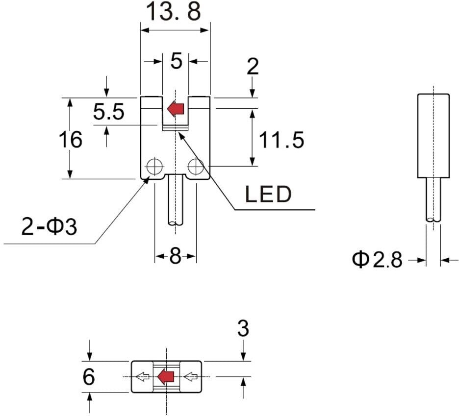 TRU Components Gabel-Lichtschranke SK-201NA-W U-Typ hell ...
