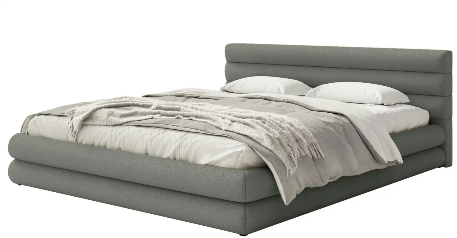 Selsey Alegre Polsterbett mit Bettkasten, Chenille, grau, 160x200cm ab ...