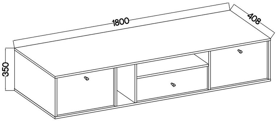 Masseno Torino TV-Lowboard 180cm, 2 Türen, 1 Schublade, graphitfarben ...
