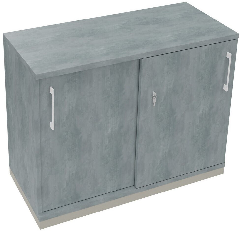 Soennecken Schiebetürenschrank endless 2OH 1000x781x442mm beton hell ...