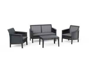 Keter Atlas Forma Garten-Lounge-Set 4-teilig, Graphit, mit Kissen ...
