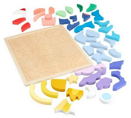 Fisher-Price Puzzle en Bois L'Espace, 42 Pièces, dès 3 Ans (HXY42) au ...
