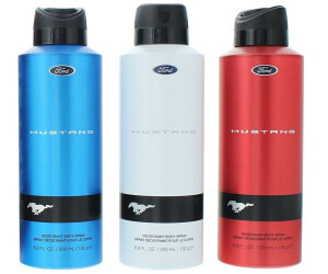 Mustang Trio Déodorant Spray Coffret 3x200ml (Rouge, Blanc, Bleu) au ...