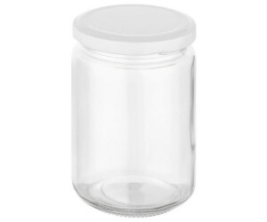 gouveo Einmachgläser rund 350ml Twist-Off Schraubdeckel weiß, 12er Set ...
