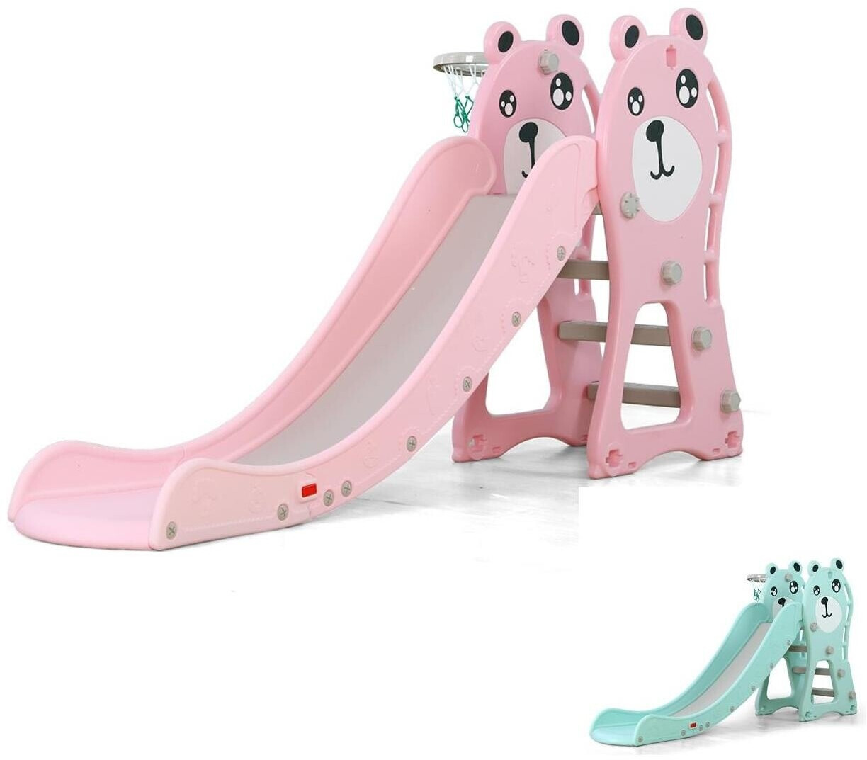 Moni Kinderrutsche Pooh mit Basketballkorb, rosa, 172cm (18024) ab 187 ...