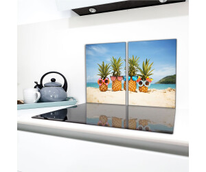 OEM Herdabdeckplatten-Set Glas 2x40x52cm Ananas-Motiv (darhaus ...