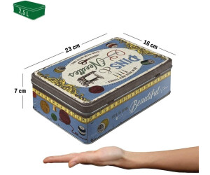 Nostalgic Art Pins & Needles Sewing Box Blechdose flach, 2,5l (30749 ...