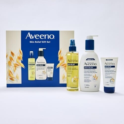 Buy Aveeno Skin Relief Gift Set, Moisturising Lotion 300ml, Body Oil ...