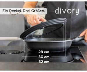 Divory Universaldeckel Glas 28/30/32cm abgestufter Silikonrand (DIV ...