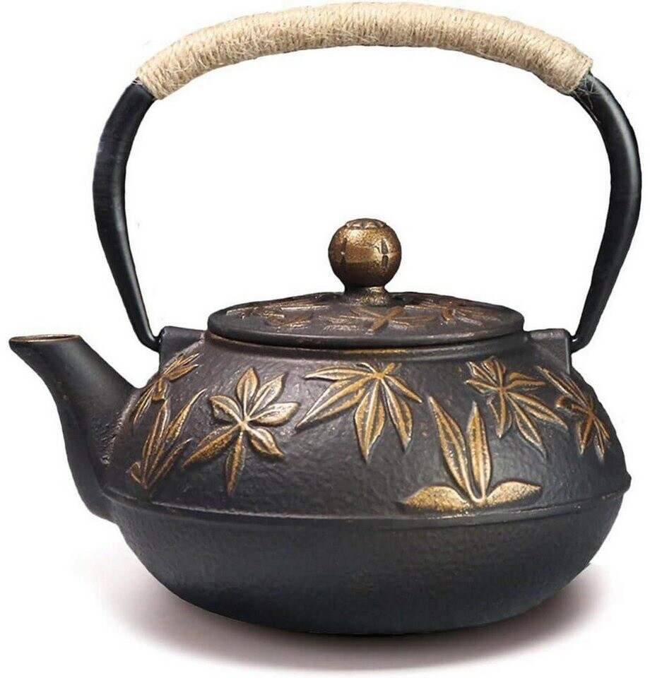 LuxusKollektion Gusseisen-Teekanne 800ml, gold, Ahornblätter-Motiv ab ...