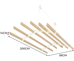Buy MonsterShop Ceiling Pulley Clothes Airer 6 Slats, ivory, 2m from £ ...