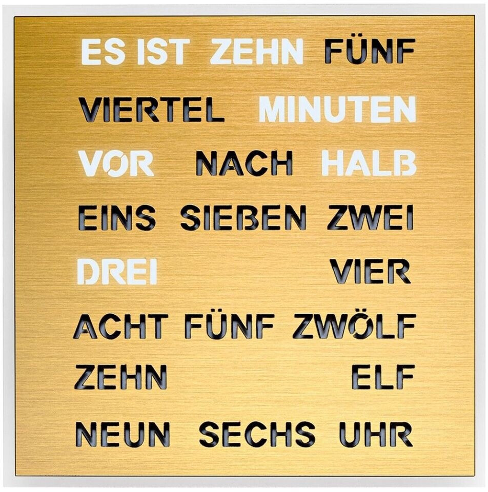 Filius Wort-Tischuhr quadratisch, gold, LED, 20cm (0400-9) ab 199,00 ...
