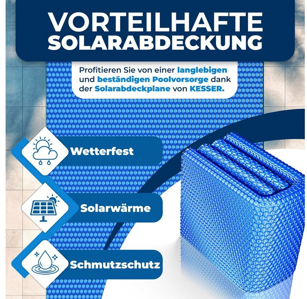 Kesser Bâche solaire piscine 400µm ronde 305cm, découpable au meilleur ...