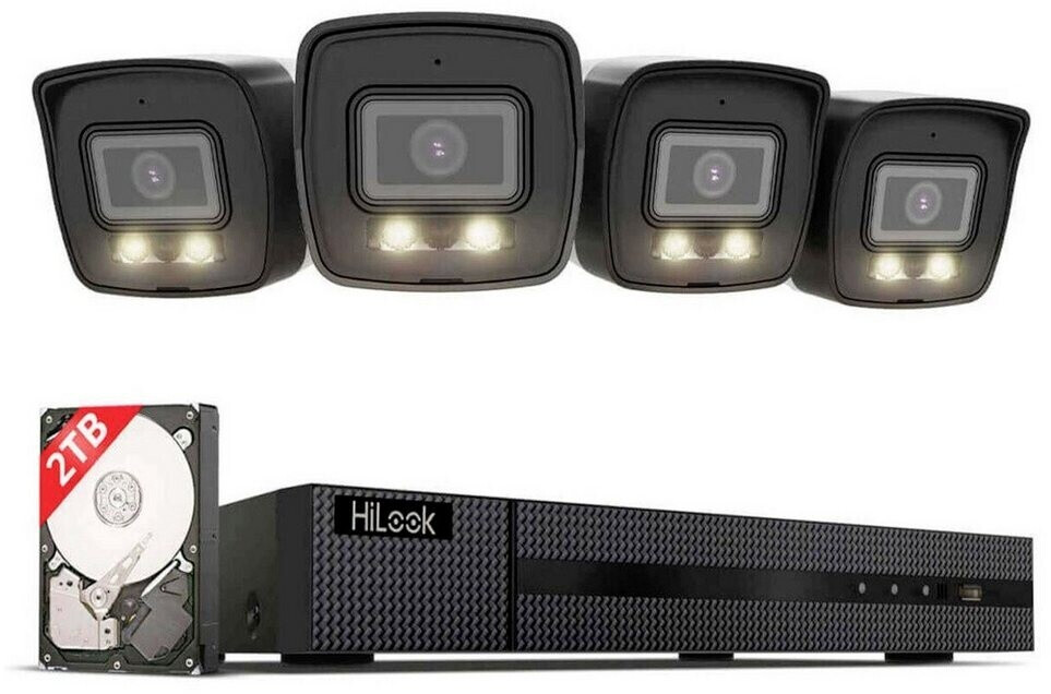 HiLook IK28P-460B Kit de surveillance PoE 4x Bullet 6MP, NVR 8CH 4K ...