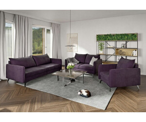 S-Style Möbel Helix 2-Sitzer-Sofa Luxusmikrofaser lila, schwarze ...