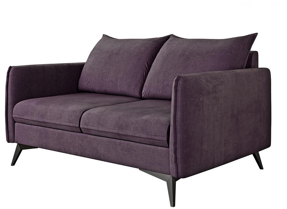 S-Style Möbel Helix 2-Sitzer-Sofa Luxusmikrofaser lila, schwarze ...