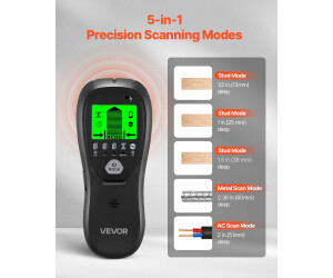 VEVOR Wandscanner 5-in-1 Multidetektor, LCD-Display, für Metall, Kabel ...