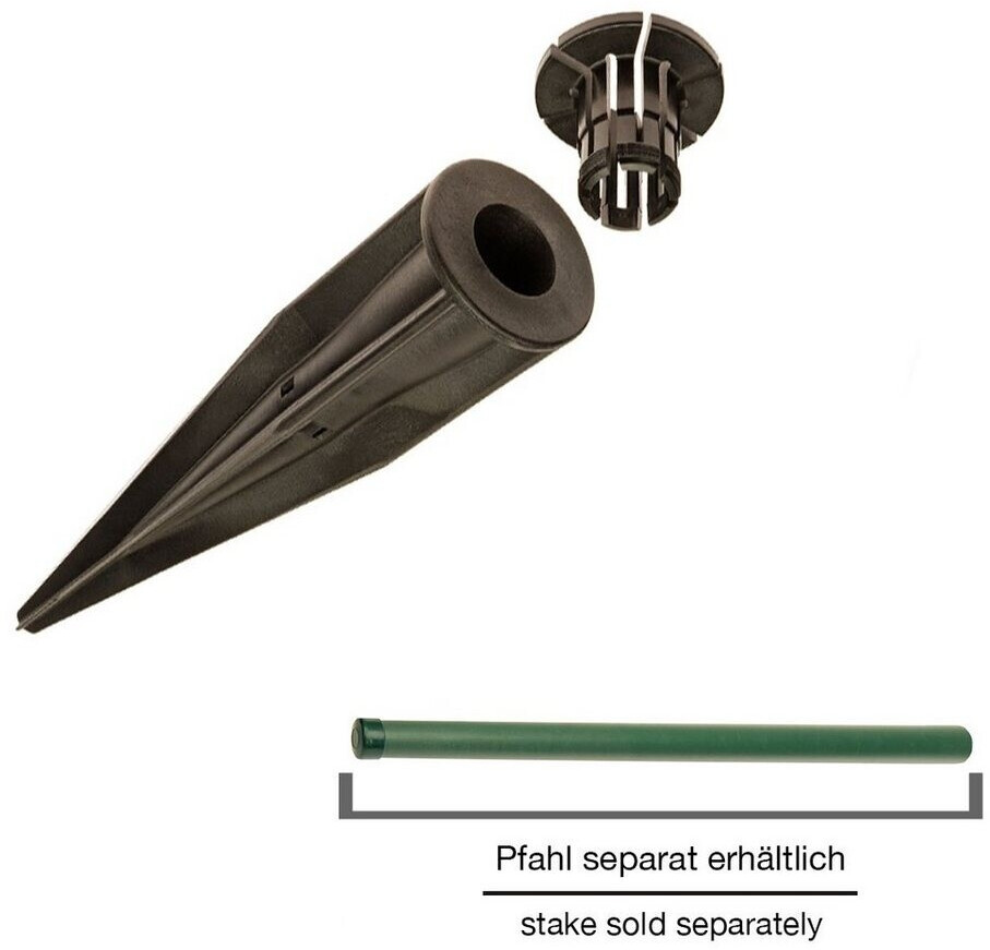 Haga Bodeneinschlaghülse für Kunststoff-Pfähle graphit, 10 Stk. (PSO-3 ...
