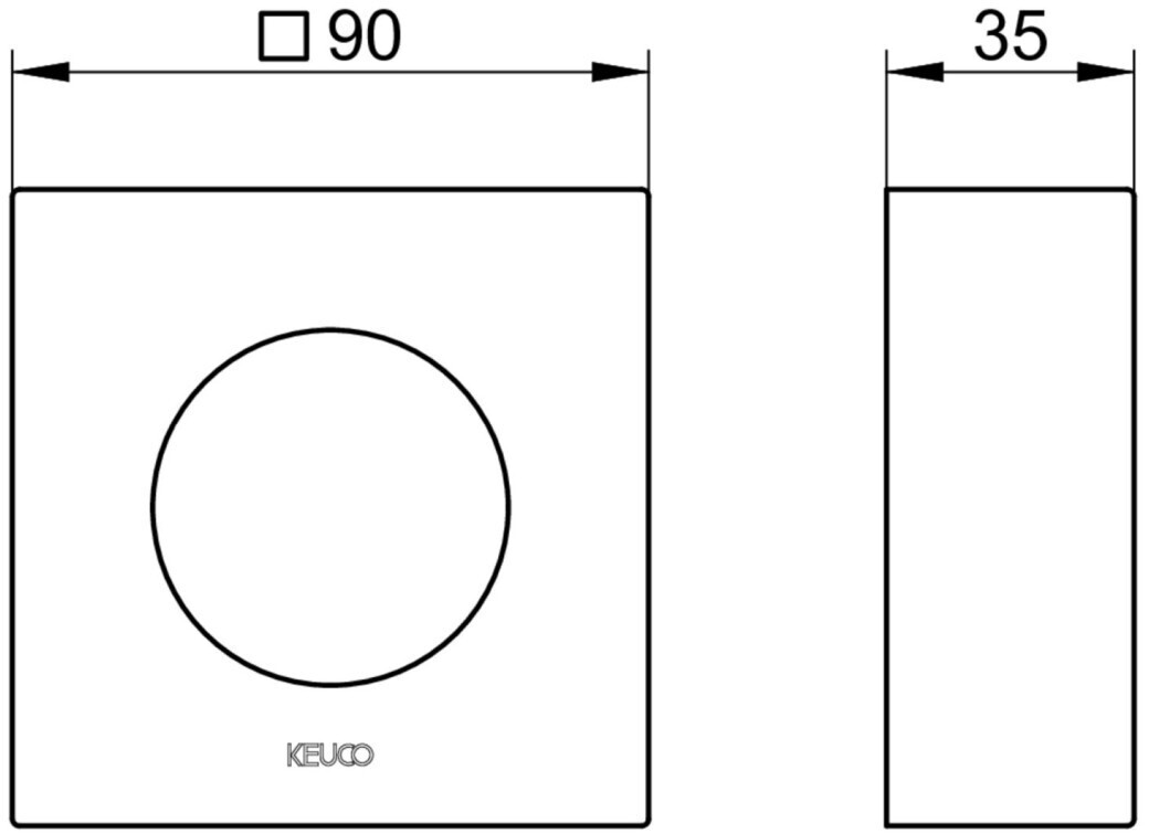 KEUCO IXMO Verlängerungs-Rosette Unterputz, eckig, edelstahl-finish ...