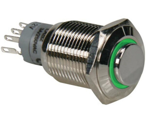 Velleman R1710G Druckschalter rund Metall LED-Ring grün (R1710G) ab 9 ...
