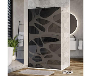 Bernstein Walk-In Duschabtrennung EX101 Wave, Echtglas 10mm, Milchglas ...